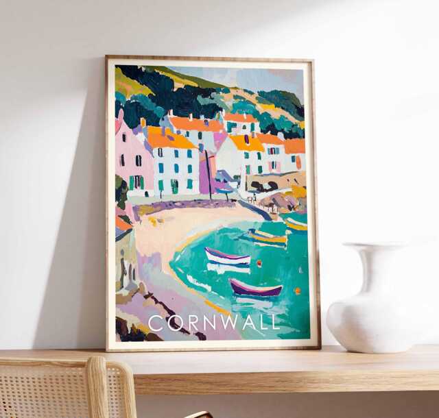 Cornwall Poster, Print, Wall Art, UK Travel Coastal Beach Decor by Etsy ...