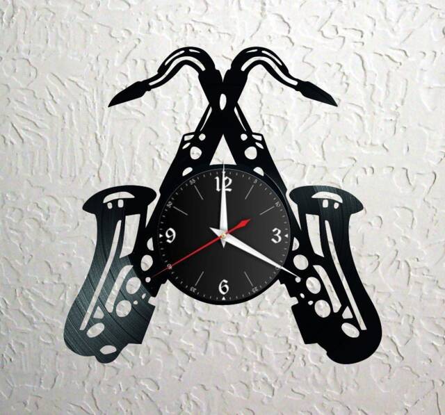 Saxophone Record Clock Vinyl Retro Wall Clockindividual, Gift, Living ...