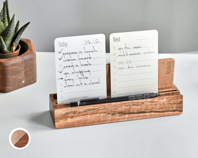 Wooden Business Planner Daily Organizer To-Do List Notepad Holder by ...