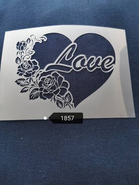 No1857 Heart Stencil, Flexible, Reusable, 125Mic, Wall Decor, Home Decor, Furniture Painting ...