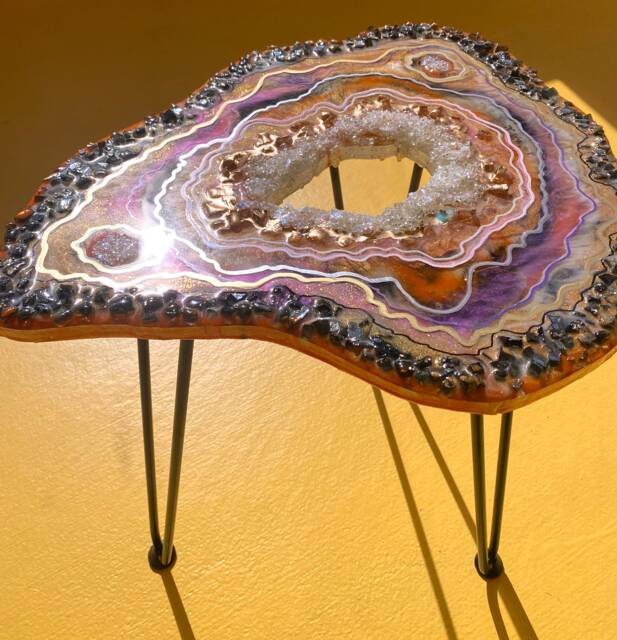 Geode Resin Coffee Table With Glitter & Crystals by Etsy | ufurnish.com