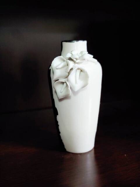 Black & White Hand Painted Lilly Goth Bud Vase Textured Brutalist ...
