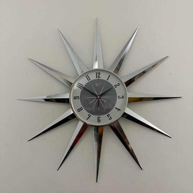 British Made 24 Inch Mid Century Style Starburst Clock By Royale 12 ...
