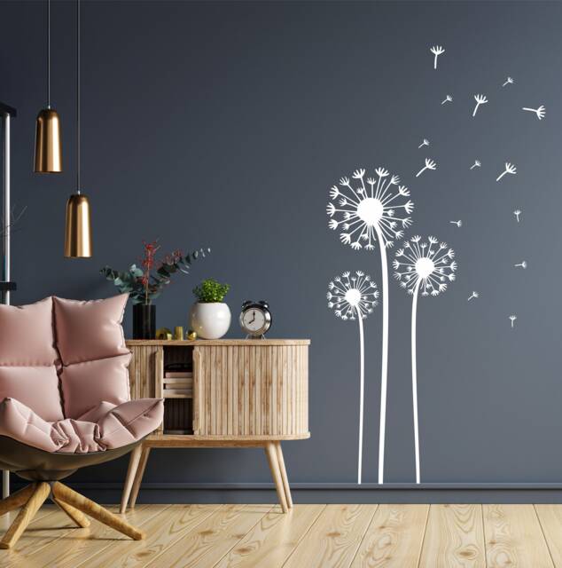 Dandelion Wall Sticker - Decor Decal Plant Nature Vinyl Graphic by Etsy ...