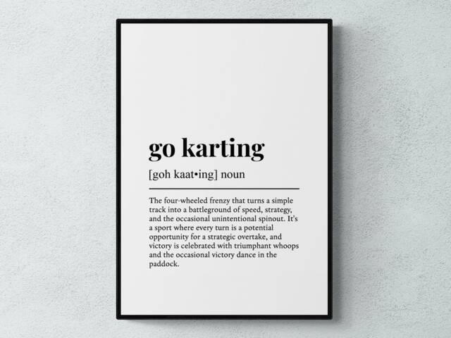 Go Karting Funny Definition Hobby Gift Wall Art Print by Etsy ...