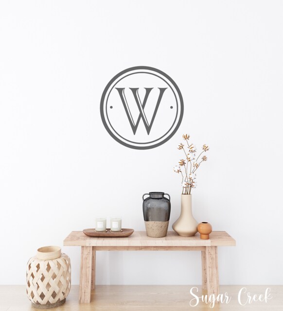 Circle Monogram -Vinyl Wall Decal - Entryway Decor - Home Family ...
