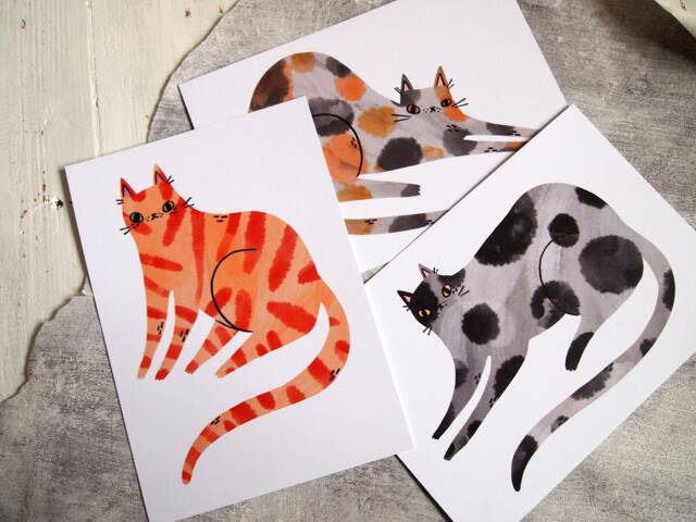 Set Of Three A5 Cat Art Prints by Etsy | ufurnish.com