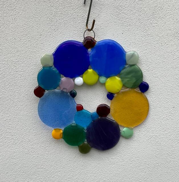 Warm Glass Confetti I Wreath Colorful 23 cm/ Fusing/Wreath Stained ...