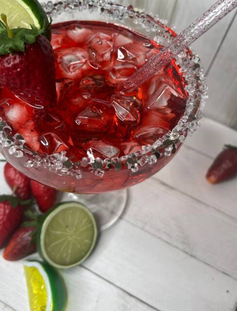 Strawberry Margarita, Fake Resin Margarita, Crushed Ice Drink, Tasty ...
