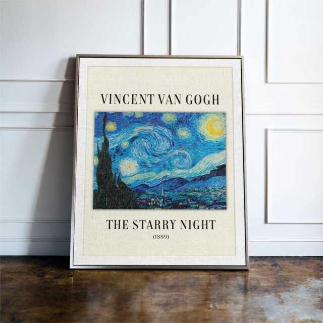 Van Gogh The Starry Night Wall Art Print, Decor, Exhibition Poster ...