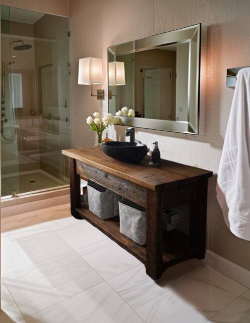 Handcrafted Bathroom Rustic Vanity With Reclaimed Wood - Solid ...