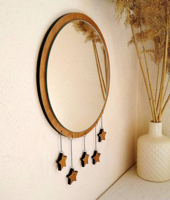 Celestial Decor Hanging Mirror With Stars, Galaxy Stars & Moon, Nursery ...