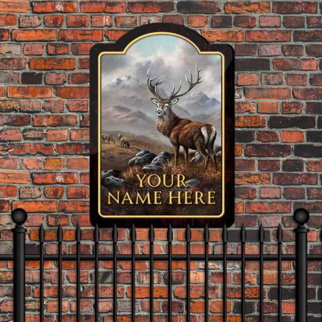 Personalised Metal Pub Sign - Stag Design - Rustic Bar Custom Man Cave ...