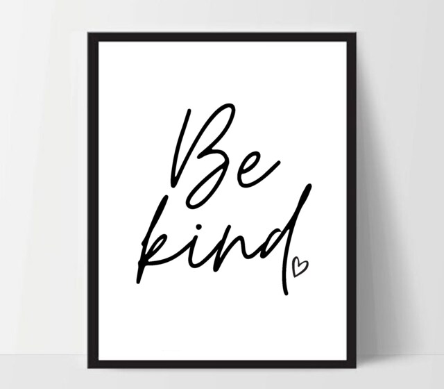 Be Kind Motivational Quote Home Print - Wall Art Decor Positive Prints ...