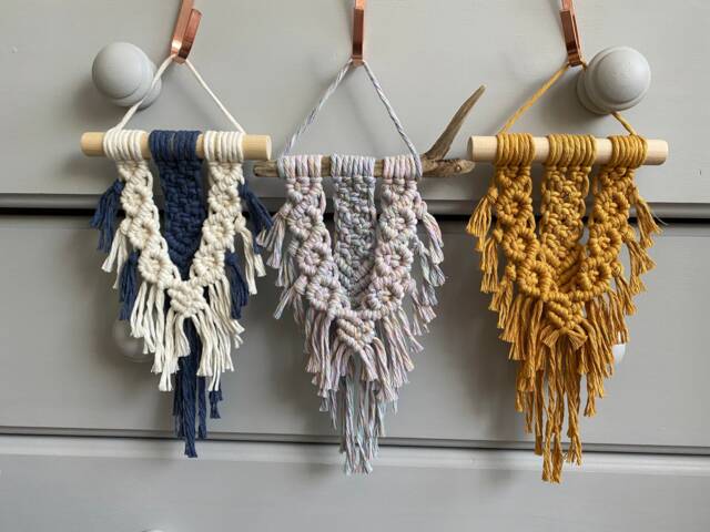 Layered Macrame Wall Hanging Small - 2 Layers - Macrame Layered ...