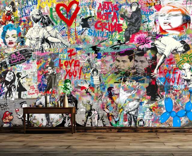 Wallpaper Street Art Urbanism Graffiti Mural Modern Urban Style Wall ...