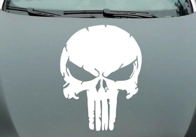 Large Punisher Skull Van Car Bonnet Side Sticker Decal Graphic Wall Art ...
