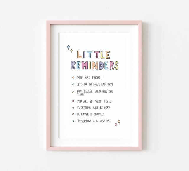 A6 Little Reminders Art Prints - Mental Health Letterbox Gift ...