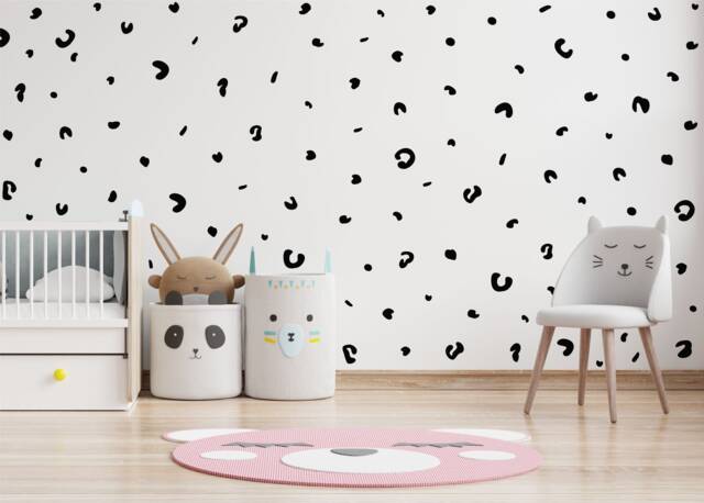 Cheetah Spot Wall Decals, Jungle Nursery Decor, Modern Kids Room Peel ...