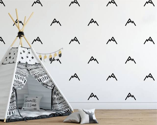Mountains Wall Decals Scandi Adventure Nursery Decor - 32 Pack by Etsy ...