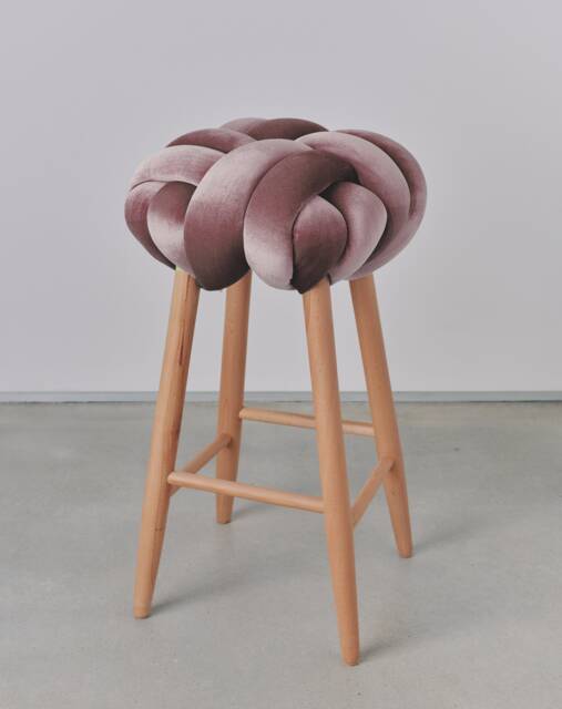 Plum Velvet Knot Bar Stool, Design Chair, Modern Industrial Wood Bar ...