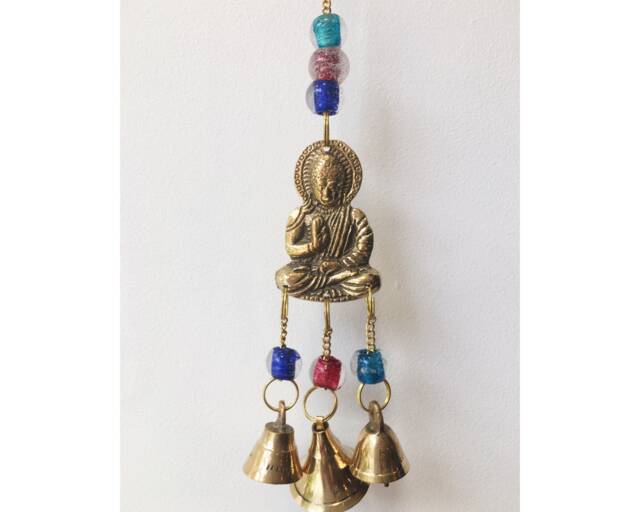 Hanging Brass Buddha Chimes Decoration Bells Brass Wind Wall Door ...
