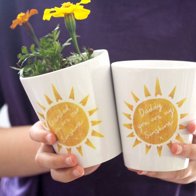 You Are My/Our Sunshine Ceramic Pot - Plant Gift For Father's Day Or ...