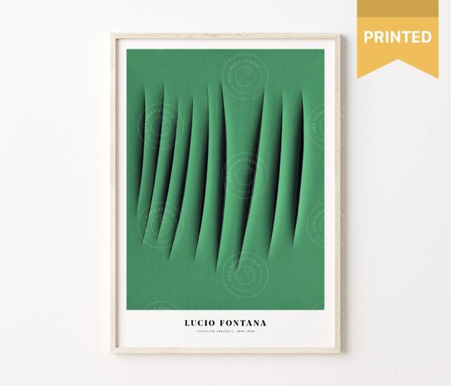 Lucio Fontana Cut Art Print, Green Print Art, Minimalist Poster, Printed by Etsy | ufurnish.com