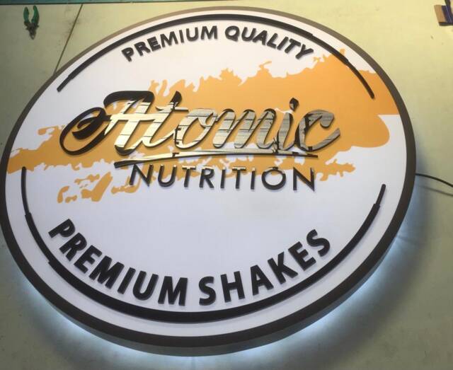 Custom Office Sign Led 3D Logo Backlit , Laser Cut Metal Led Raised ...