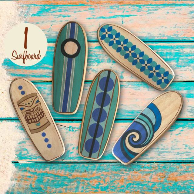 10 Inch Mini Wooden Surfboards Wall Decor, Single Board, Beach & Surf ...
