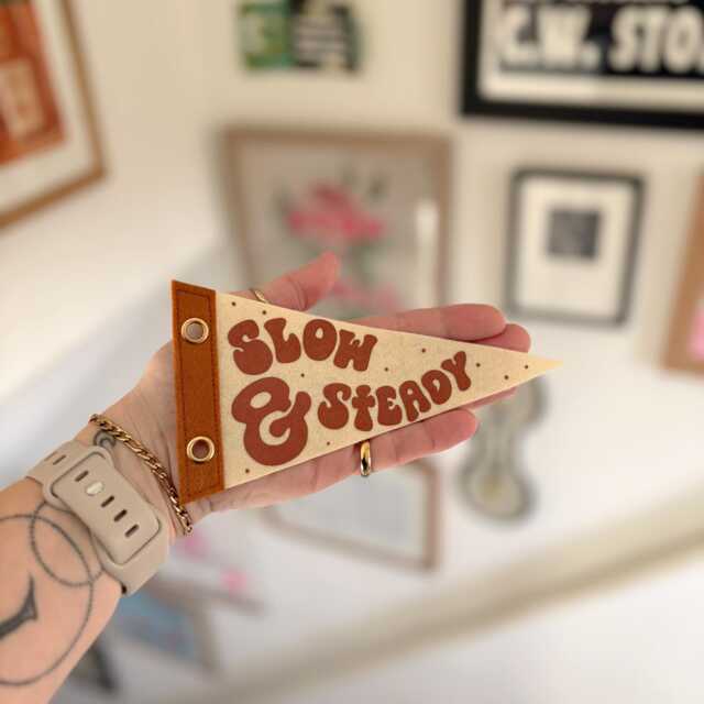 Slow & Steady Mini Felt Pennant Screen Printed Gallery Wall Art by Etsy ...