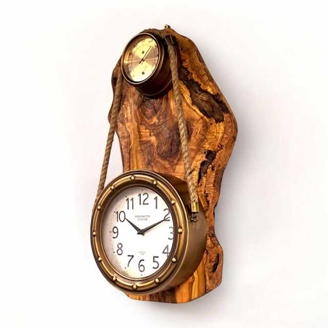 Beautiful Brass Finish Rope Clock With Olive Wood Base by Etsy ...