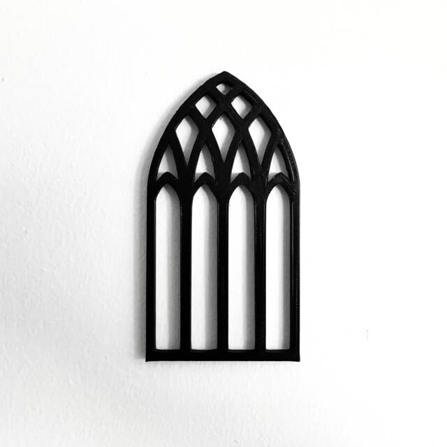 Cathedral Window Silhouette Ornament, Art, Decal, 3D Printed, Goth Decor, Printed Wall Shadow ...