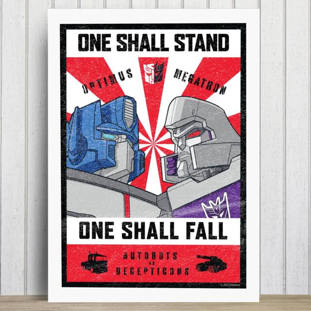 Transformers Print - Optimus Prime Megatron Face Off Wall Art Poster by ...