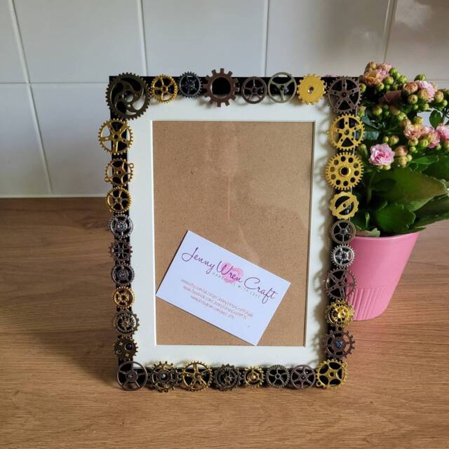 Gothic Steampunk Style Metal Gears & Cogs Photo Frame 7 X 5 Inches With ...