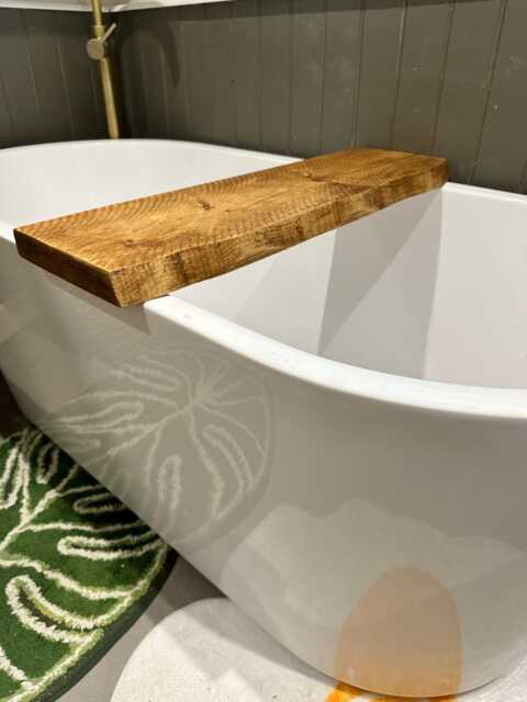For??t Angled Live Edge Rustic Solid Wood Chunky Scaffold Simple Bath ...