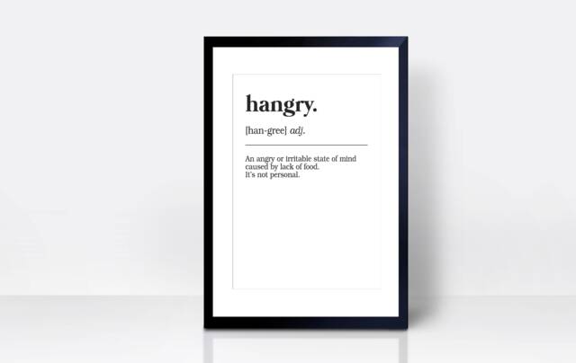 Hangry Definition Thick Cardstock Wall Art Print - Gift Home Decor ...