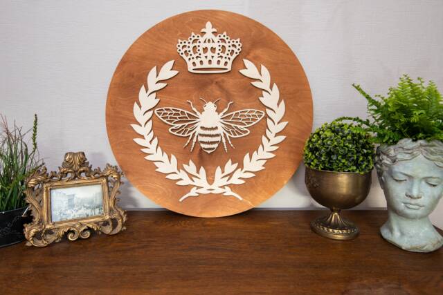 Bee, Queen, Hive, Wooden Wall Art Decor, Farmhouse, Rustic ...