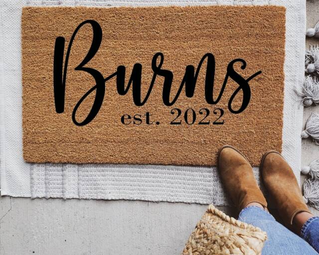 Custom Last Name Door Mat, Personalized Gift, Wedding Shower Bridal ...