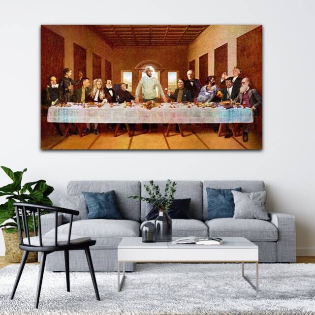 Canvas Last Supper, Parody, Einstein, Albert Scientists, Print, Picture ...