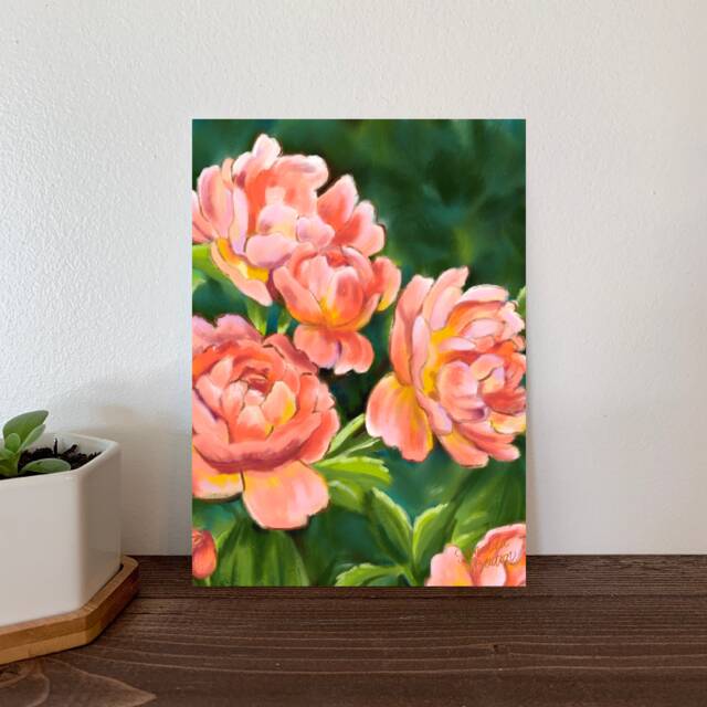 Abstract Peach Rose Painting Art Print, Floral Artwork, Home Decor ...