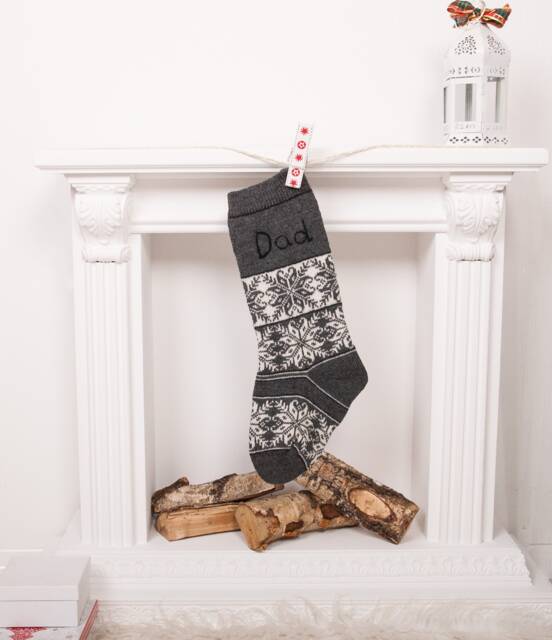 Christmas Stocking Nordic, Scandinavian Pattern, Homemade Stocking ...