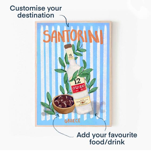 Customisable Travel Poster Print - Illustrated By Weezy Colourful ...