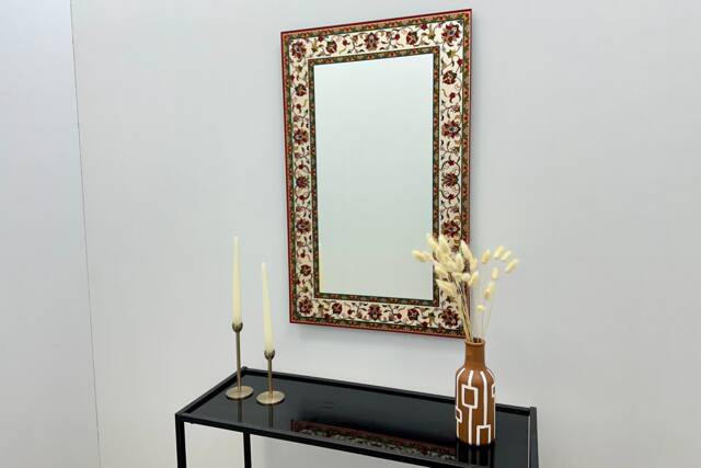 Handcrafted Rectangle Mirror Floral Wall Decor For Entryway by Etsy ...