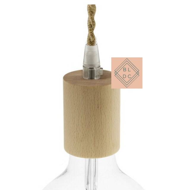 Wooden E27 Lamp Holder With 10mm Hole, Suitable For Standard Flex Or ...