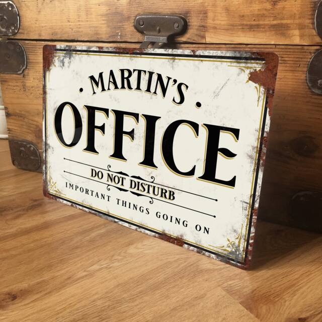 Personalised Office Sign Metal Wall Door Decor Signage Accessory, Study ...