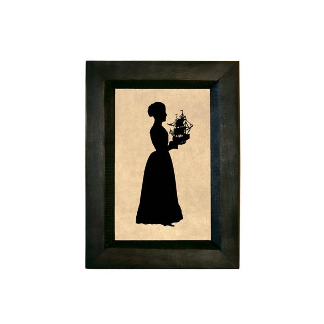 The Captain's Wife Printed Silhouette in Black Wood Frame, Nautical ...