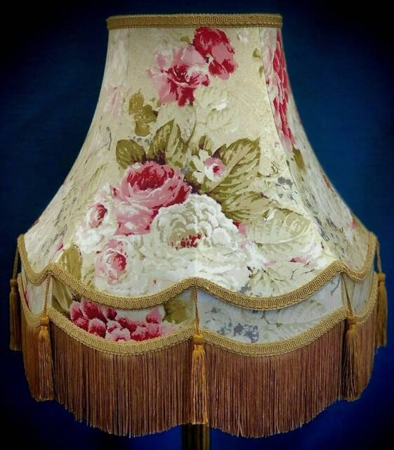 Chintz Floral Lampshade With Gold Braid & Tassels by Etsy | ufurnish.com