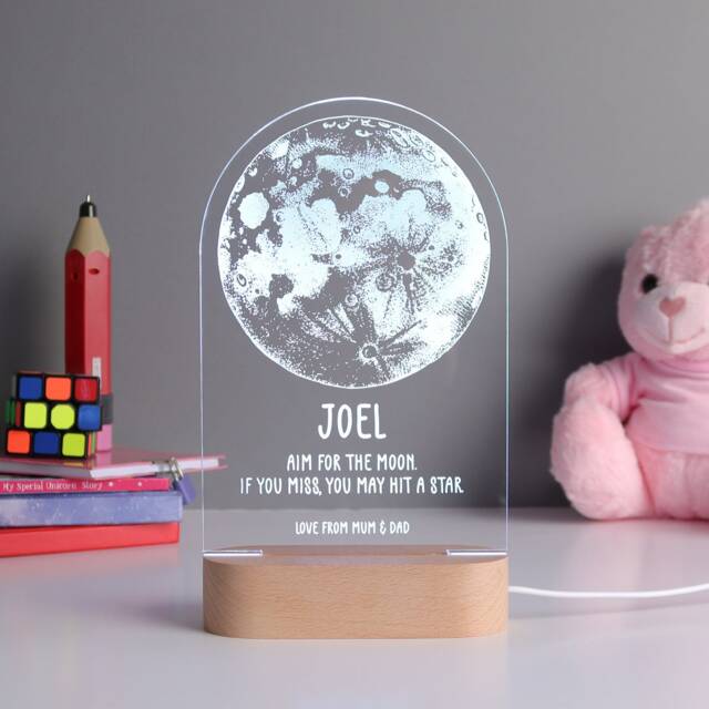 Moon Night Light, Personalised Boys Room Decor, Boy Gift, Baby Girl ...