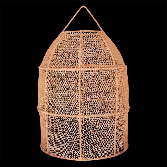 Handmade Raffia Pendant Light - Boho Hanging Lamp Shade, Natural ...